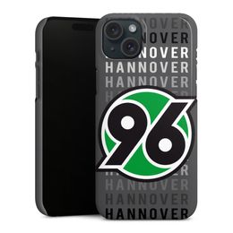 DeinDesign iPhone 15 Plus Handy Premium Case Smartphone Handyh&uuml;lle Schutzh&uuml;lle gl&auml;nzend H96 Hannover 96 Official Licensed Product Premium Case