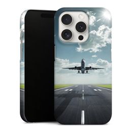 DeinDesign iPhone 15 Pro Handy Premium Case Smartphone Handyh&uuml;lle Schutzh&uuml;lle matt Airplane Urlaub Wanderlust Premium Case