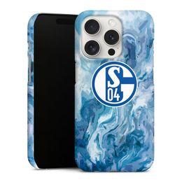DeinDesign iPhone 15 Pro Handy Premium Case Smartphone Handyh&uuml;lle Schutzh&uuml;lle matt Logo Fc Schalke 04 Merchandise Premium Case