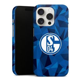 DeinDesign iPhone 15 Pro Handy Premium Case Smartphone Handyh&uuml;lle Schutzh&uuml;lle matt Camouflage Fc Schalke 04 Muster Premium Case
