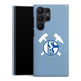 DeinDesign Galaxy S23 Ultra Handy Premium Case Smartphone Handyh&uuml;lle Schutzh&uuml;lle gl&auml;nzend Bundesliga Stripes Fc Schalke 04 Premium Case