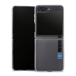 DeinDesign Galaxy Z Flip 5 Handy Hard Case Schutzh&uuml;lle transparent Smartphone Handy H&uuml;lle Transparent Hamburger Sv Hsv Hard Case