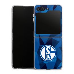 DeinDesign Galaxy Z Flip 5 Handy Hard Case Schutzh&uuml;lle transparent Smartphone Handy H&uuml;lle Fc Schalke 04 Muster Camouflage Hard Case