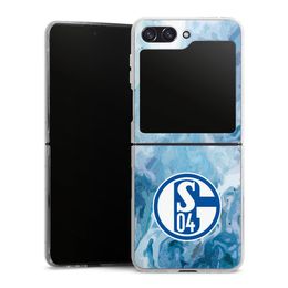DeinDesign Galaxy Z Flip 5 Handy Hard Case Schutzh&uuml;lle transparent Smartphone Handy H&uuml;lle Fc Schalke 04 Logo Merchandise Hard Case