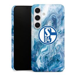 DeinDesign Galaxy S24 Handy Premium Case Smartphone Handyh&uuml;lle Schutzh&uuml;lle matt Logo Fc Schalke 04 Merchandise Premium Case