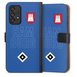 DeinDesign Galaxy A33 5G Handy Klapph&uuml;lle Handyh&uuml;lle aus Kunst Leder schwarz Flip Case Hamburger Sv Hamburg Official Licensed Product Sideflip mit langer Lasche