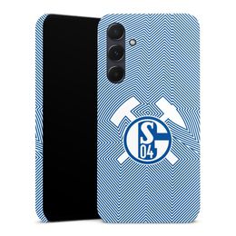 DeinDesign Galaxy A55 5G Handy Premium Case Smartphone Handyh&uuml;lle Schutzh&uuml;lle matt Bundesliga Stripes Fc Schalke 04 Premium Case