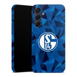 DeinDesign Galaxy A55 5G Handy Premium Case Smartphone Handyh&uuml;lle Schutzh&uuml;lle matt Camouflage Fc Schalke 04 Muster Premium Case