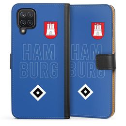 DeinDesign Galaxy A12 Handy Klapph&uuml;lle Handyh&uuml;lle aus Kunst Leder schwarz Flip Case Hamburger Sv Hamburg Official Licensed Product Sideflip mit langer Lasche
