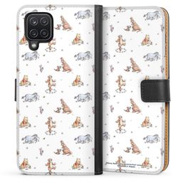 DeinDesign Galaxy A12 Handy Klapph&uuml;lle Handyh&uuml;lle aus Kunst Leder schwarz Flip Case Winnie The Pooh Official Licensed Product Disney Sideflip mit langer Lasche