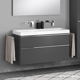 Geberit Xeno&sup2; Doppelwaschtisch, evineo ineo4 Unterschrank B: 120 cm, 2 Ausz&uuml;ge, mit Griff,, 500552011+BE0222AN,