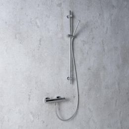 Fortis Brauseset mit Thermostat, Metall-Stabhandbrause, Brausestange, Brauseschlauch, 78511THPC+50129TTPC+53162150PC+15504PC,