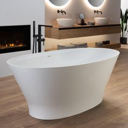 rivea Izumi freistehende Badewanne L: 168 B: 81 H: 60,5 cm, mit pflegeleichter Oberfl&auml;che, BR0563WM,