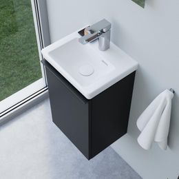 Villeroy & Boch Villeroy & Boch Subway 3.0 Handwaschbecken, evineo ineo4 Unterschrank B: 37 cm, 1 T&uuml;r links, mit Griff,, 437037RW+BE0804BM,
