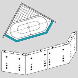Kaldewei MULTIVERSO Komplettsets f&uuml;r sechseckige Whirlwanne, 550000150000, 958/959, Vaio 6/STAR