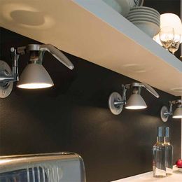 Luceplan Fortebraccio Wandleuchte, E14 mit Ein/Aus-Schalter, 1D33NSPI00AA, D33Nsp.60