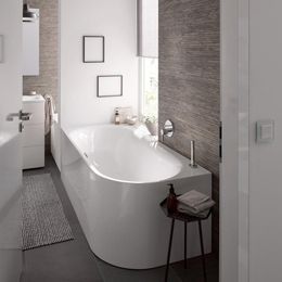 Bette Lux Oval Silhouette Eck-Badewanne, mit Sch&uuml;rze, 3427-000CERVS+B626-901,