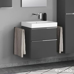 Geberit iCon Waschtisch, evineo ineo4 Unterschrank B: 60 cm, 2 Ausz&uuml;ge, mit Griff,, 124063000+BE0219AN,