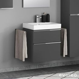 Geberit iCon Waschtisch, evineo ineo4 Unterschrank B: 60 cm, 2 Ausz&uuml;ge, mit Griff,, 124060600+BE0219AN,