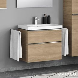 Geberit Acanto Waschtisch, evineo ineo4 Unterschrank B: 75 cm, 2 Ausz&uuml;ge, mit Griff,, 500622018+BE0220OA,