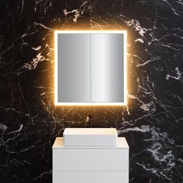 neoro n60 Spiegelschrank B: 80 cm mit 2 T&uuml;ren, mit umlaufender Beleuchtung, BN0492MI,