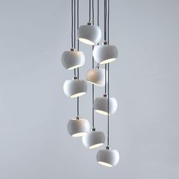 Licht Im Raum White Moons 9 Pendelleuchte, rund, 233LE090WS,