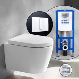 Duravit ME by Starck Compact Komplett-SET Wand-WC mit neeos Vorwandelement,, 45300900A1+16791WH#SET,