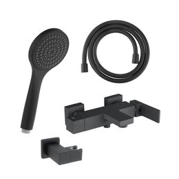 Fortis Wannenset mit Armatur, Handbrause mit 1 Strahlart, Brausehalter, Brauseschlauch, 8411100MB+5318501MB+53162125MB+15505MB,
