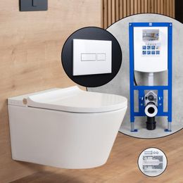 evineo ineo4 & ineo5 oval Komplett-SET Dusch-WC mit neeos Vorwandelement,, BE4036WH+16601WH#SET,