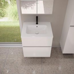 evineo ineo5 evo Unterschrank B: 60 cm mit 2 Auszügen, Slim-Waschtisch weiß,, BE0834WH+BE0956WH,