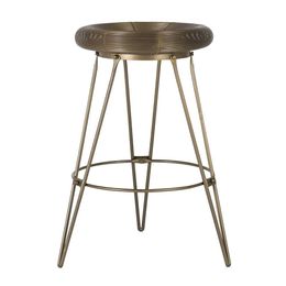 Pharao24.de Barhocker Hocker aus Metall in Goldfarben