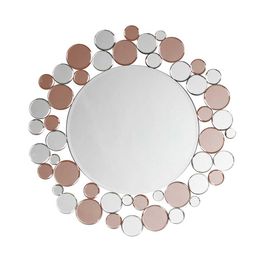 Pharao24.de Design Spiegel in Silberfarben und Rosegold rund