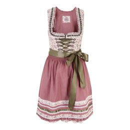 Marjo Dirndl 'Natalia' Damen Gr&ouml;&szlig;e 48 beige / khaki / ros&eacute; / altrosa