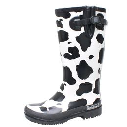 Bockstiegel Kuh Damen Gummistiefel schwarz/weiß 38 - Damenschuhe