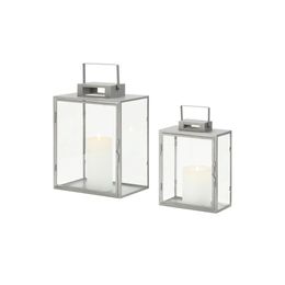 M&ouml;bel Kraft Laterne 2er Set grau Glas,Metall Ma&szlig;e (cm): B: 30 H: 39,5 T: 20.0 &raquo; M&ouml;bel Kraft