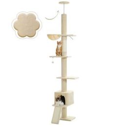 Pawz Road Deckenhoher Katzenbaumturm verstellbar beige
