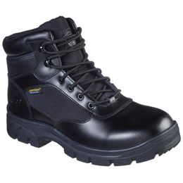 Berufsschuh Skechers "WASCANA - BENEN" Gr. 43, schwarz, 43, Leder, Schuhe, mit Profillaufsohle