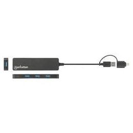 Manhattan 180863 USB-Hub 4 Port USB-A USB 3.0 5 GBit/s Schwarz 180863