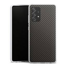 DeinDesign Galaxy A52s 5G Handy Silikon H&uuml;lle Case wei&szlig; Handyh&uuml;lle Carbon Metallic Look Muster Silikon Case
