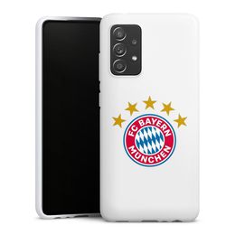 DeinDesign Galaxy A52s 5G Handy Silikon H&uuml;lle Case wei&szlig; Handyh&uuml;lle Star Fcb Fc Bayern M&uuml;nchen Silikon Case
