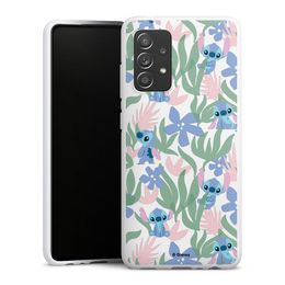 DeinDesign Galaxy A52s 5G Handy Silikon H&uuml;lle Case wei&szlig; Handyh&uuml;lle Muster Lilo & Stitch Disney Silikon Case
