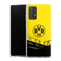 DeinDesign Galaxy A52s 5G Handy Silikon H&uuml;lle Case wei&szlig; Handyh&uuml;lle Bvb Merchandise Borussia Dortmund Silikon Case