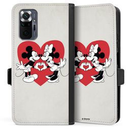 DeinDesign Xiaomi Redmi Note 10 Pro Handy Klapph&uuml;lle Handyh&uuml;lle aus Kunst Leder schwarz Flip Case Disney Heart Sideflip mit langer Lasche