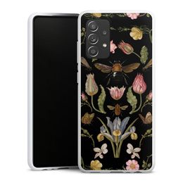 DeinDesign Galaxy A52s 5G Handy Silikon H&uuml;lle Case wei&szlig; Handyh&uuml;lle Blossom Flower Wreath Bee Silikon Case