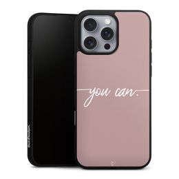 DeinDesign iPhone 16 Pro Max Handy Premium Silikon Hülle Handyhülle schwarz Case Spruch Motivation Sayings Silikon Premium Case