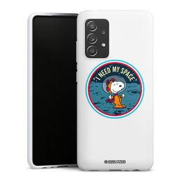 DeinDesign Galaxy A52s 5G Handy Silikon H&uuml;lle Case wei&szlig; Handyh&uuml;lle Weltall Snoopy Peanuts Silikon Case