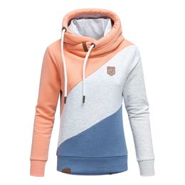 REPUBLIX Kapuzenpullover MAYA in Corall/Hellgrau Melange/Blau Melange | Gr.: XXL