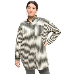 Studio Untold Bluse Damen Gr&ouml;&szlig;e XXXL/4XL hellbeige / schwarz