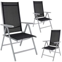Casaria Gartenstuhl Bern 3er-Set Silber