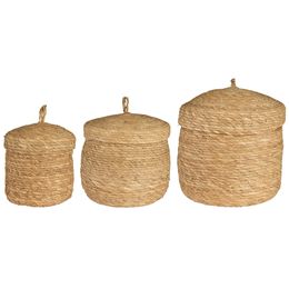 IB Laursen Korbsatz mit Deckel 3er Set Seegras skandinavische Deko Online Shop